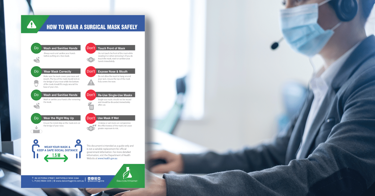 How to wear a surgical mask safely - Dalcon Hygiene